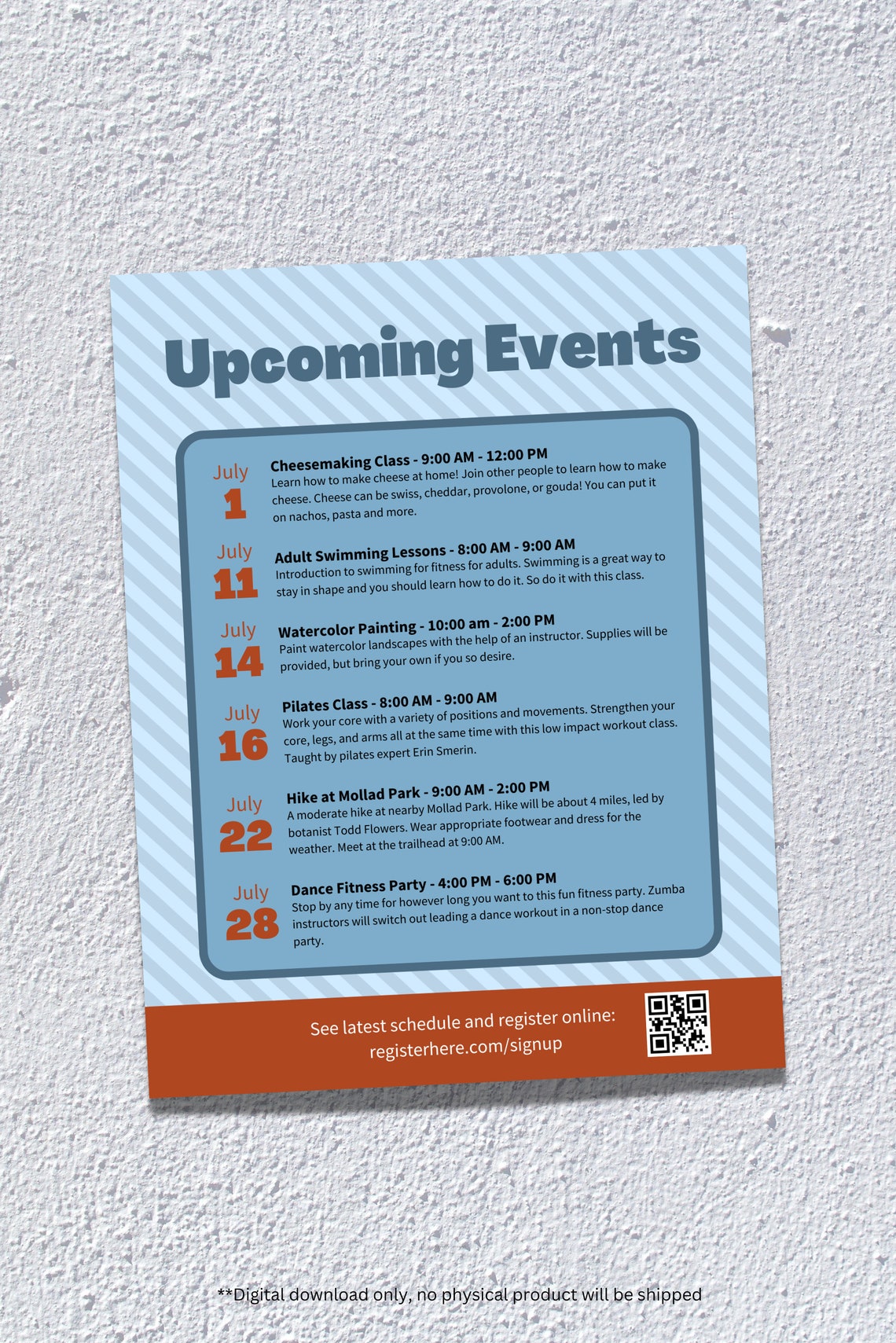 Events Calendar Flyer Digital Template, Activities, Events List, Fully ...