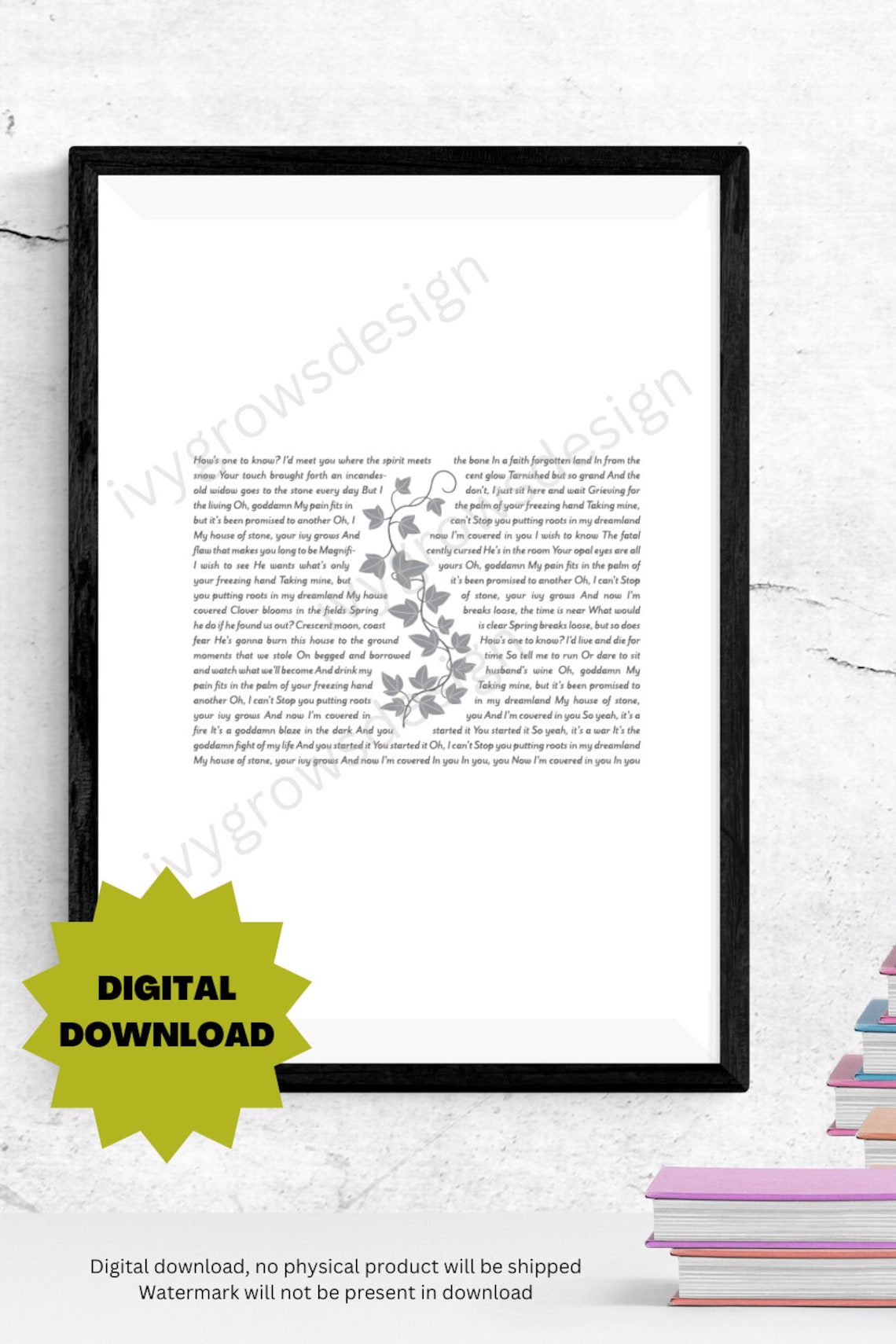 Taylor Swift Ivy Lyrics digital Download Evermore Poster - Etsy