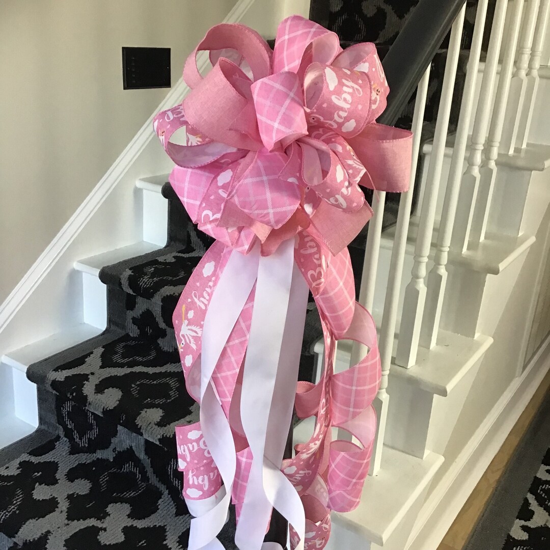 Baby Girl Announcement, Gender Reveal Bow, Baby Shower Decor for Girl ...