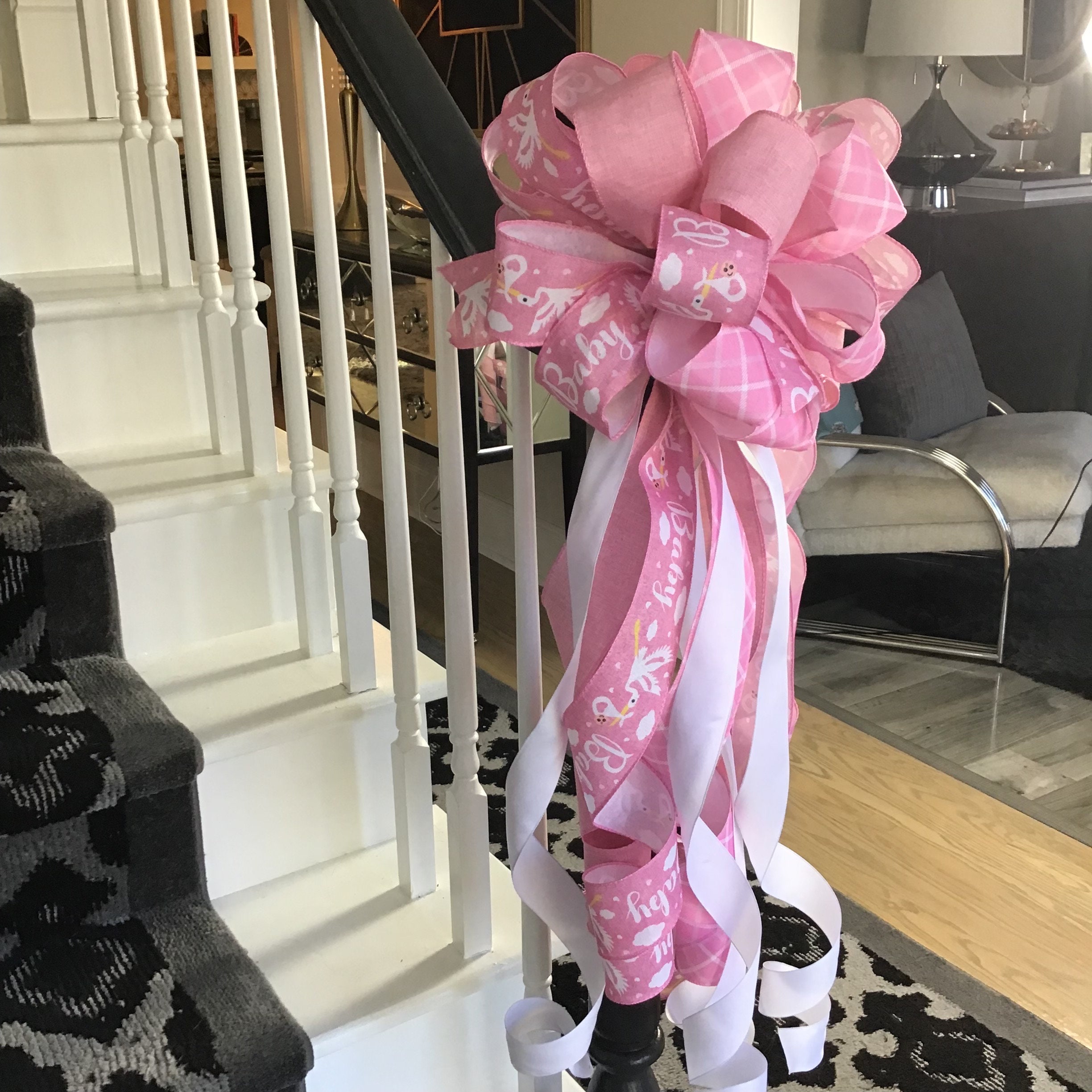 Baby Girl Announcement, Gender Reveal Bow, Baby Shower Decor for Girl ...