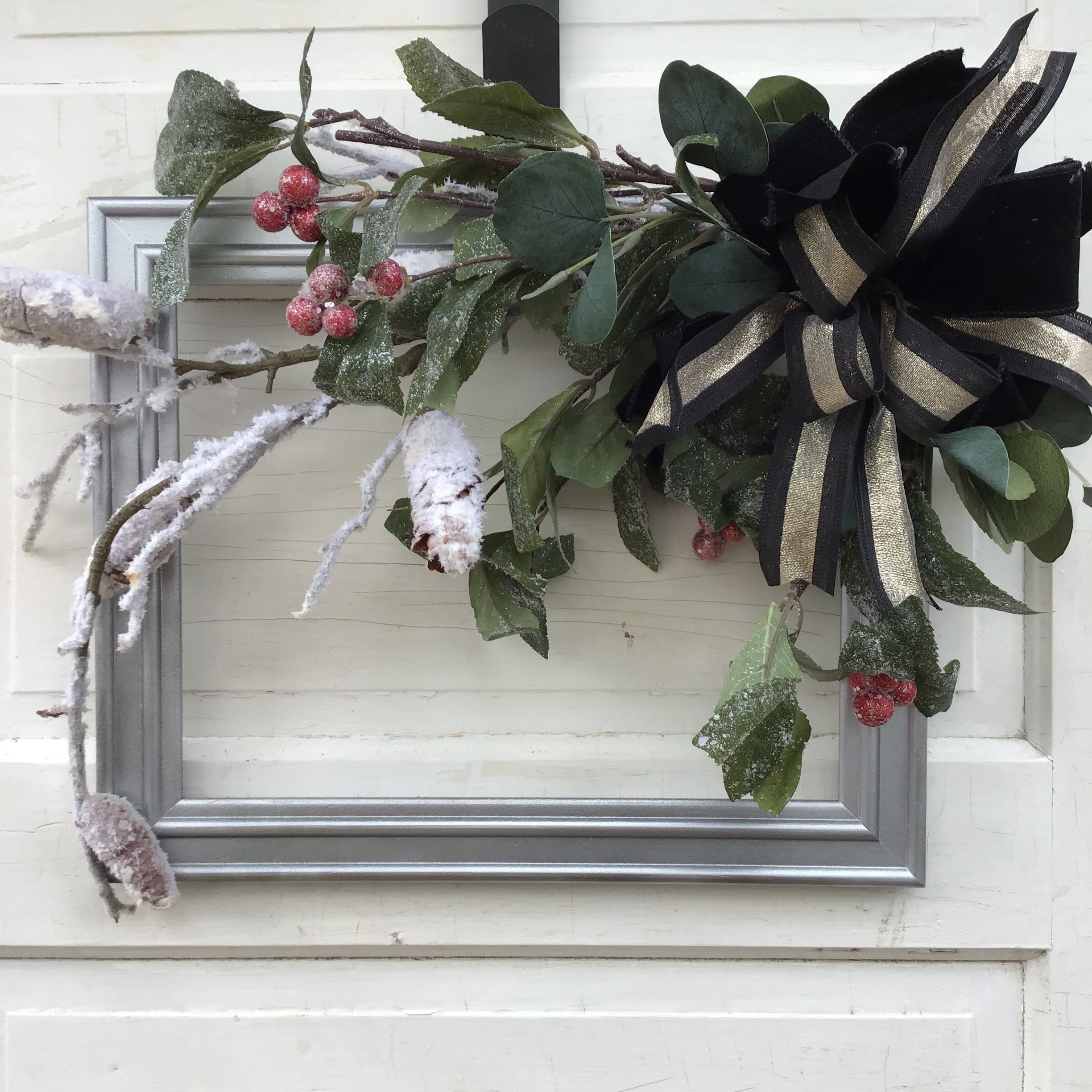 Square Christmas Wreath, Rectangle Christmas Wreath, Black and Gold ...