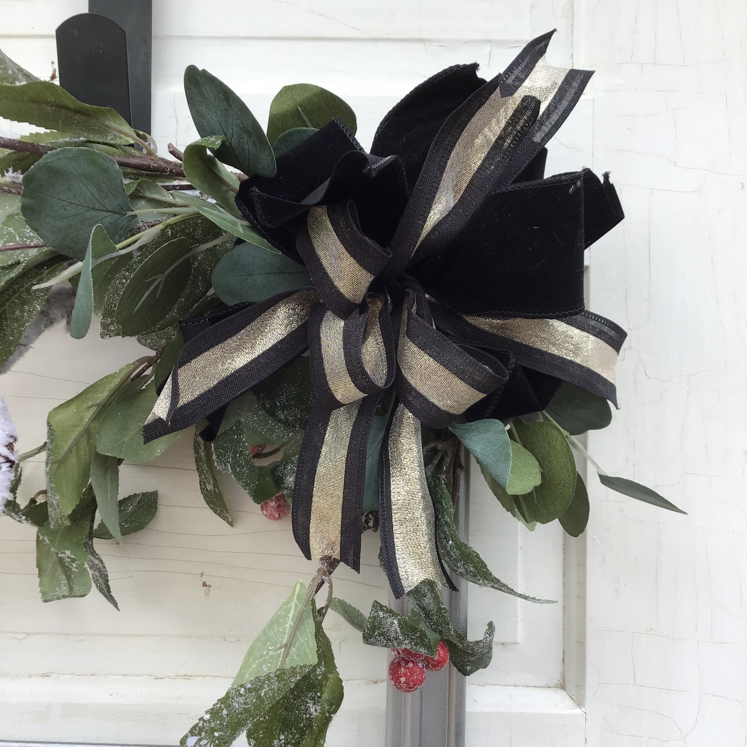 Square Christmas Wreath, Rectangle Christmas Wreath, Black and Gold ...