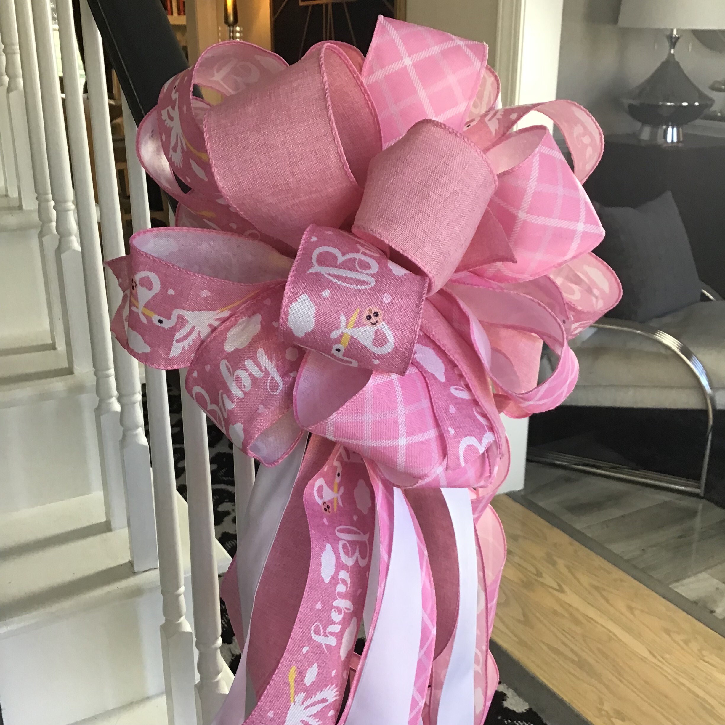 Baby Girl Announcement, Gender Reveal Bow, Baby Shower Decor for Girl ...