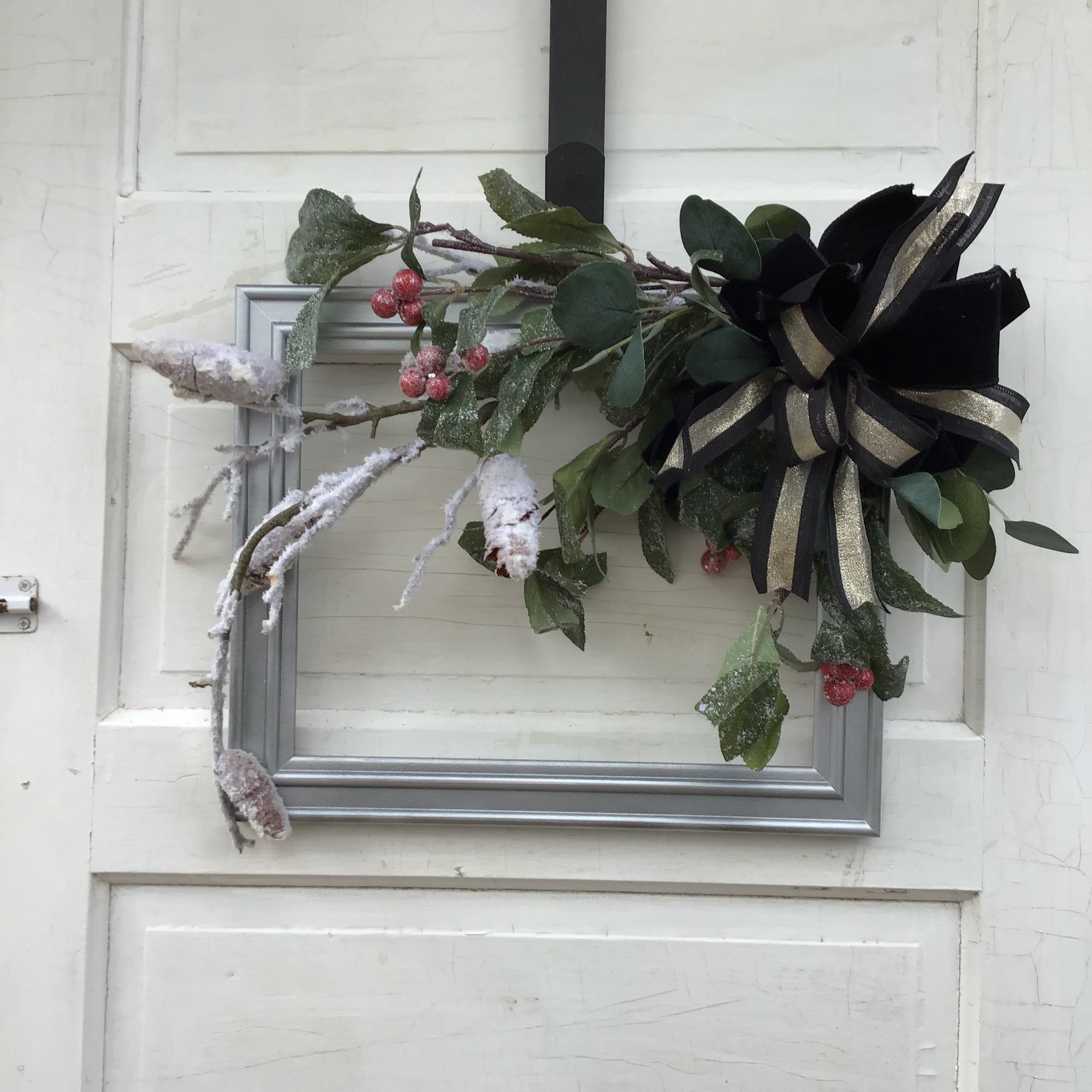 Square Christmas Wreath, Rectangle Christmas Wreath, Black and Gold ...