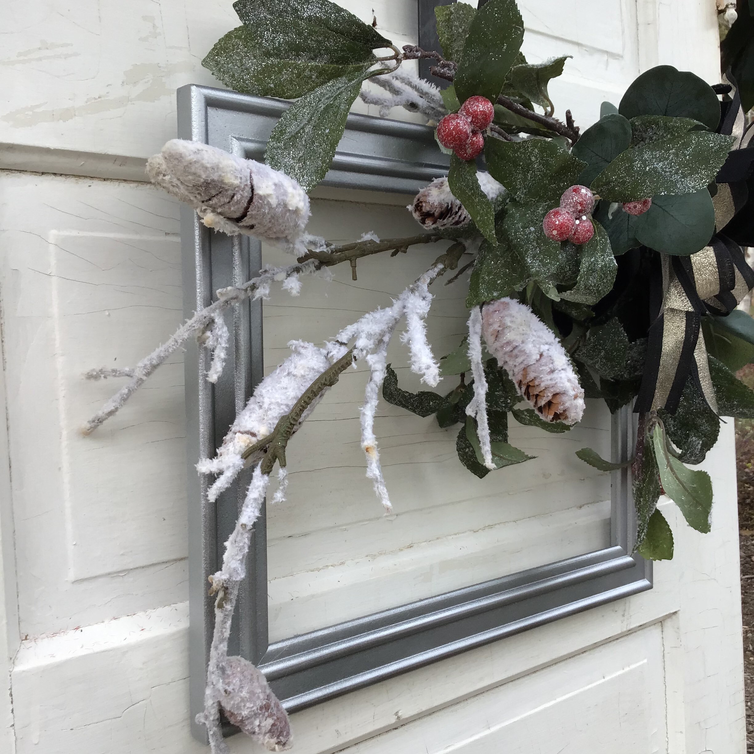 Square Christmas Wreath, Rectangle Christmas Wreath, Black and Gold ...