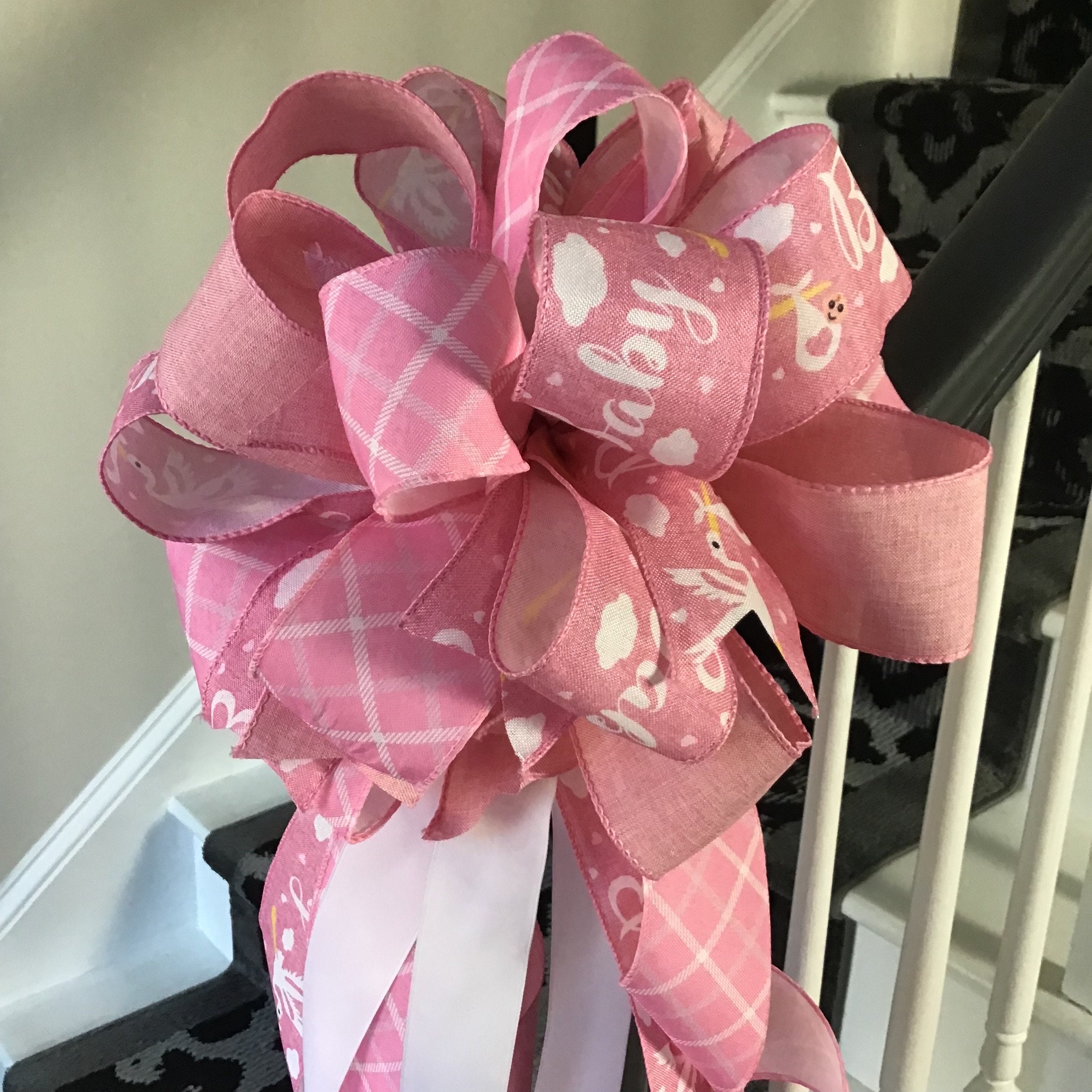 Baby Girl Announcement, Gender Reveal Bow, Baby Shower Decor for Girl ...