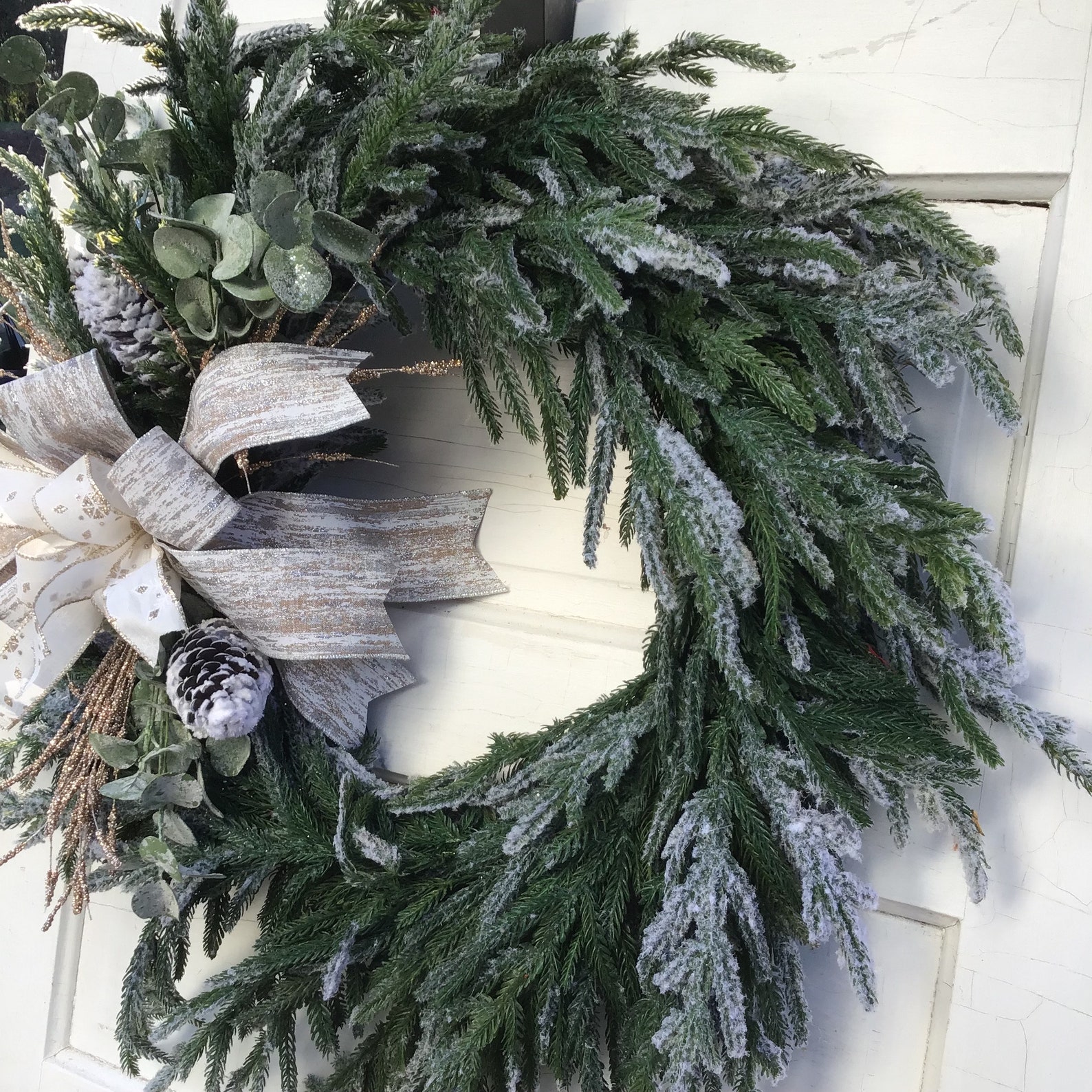 Real Touch Pine Wreath Winter Wreath for Holidays Wreath for - Etsy