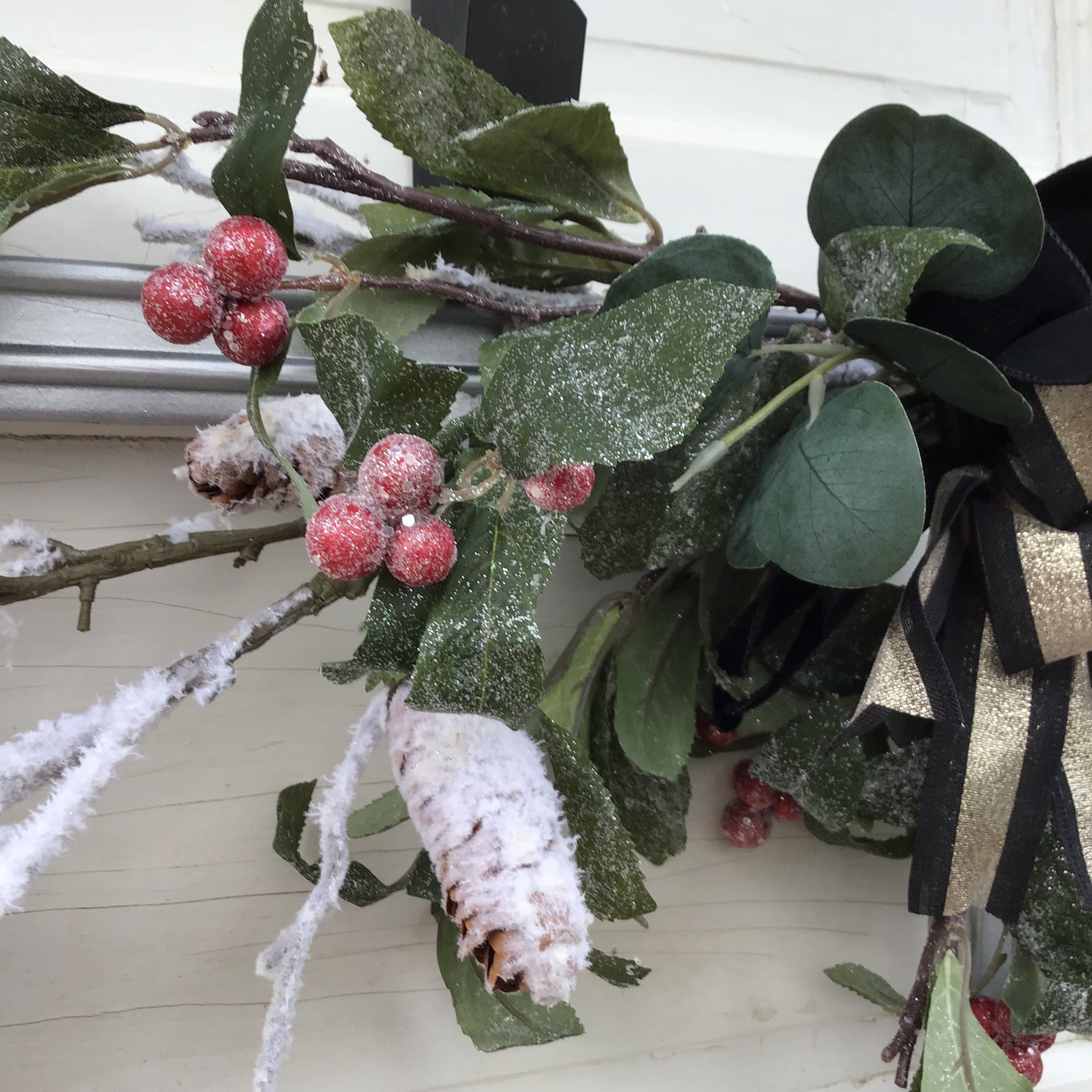 Square Christmas Wreath, Rectangle Christmas Wreath, Black and Gold ...