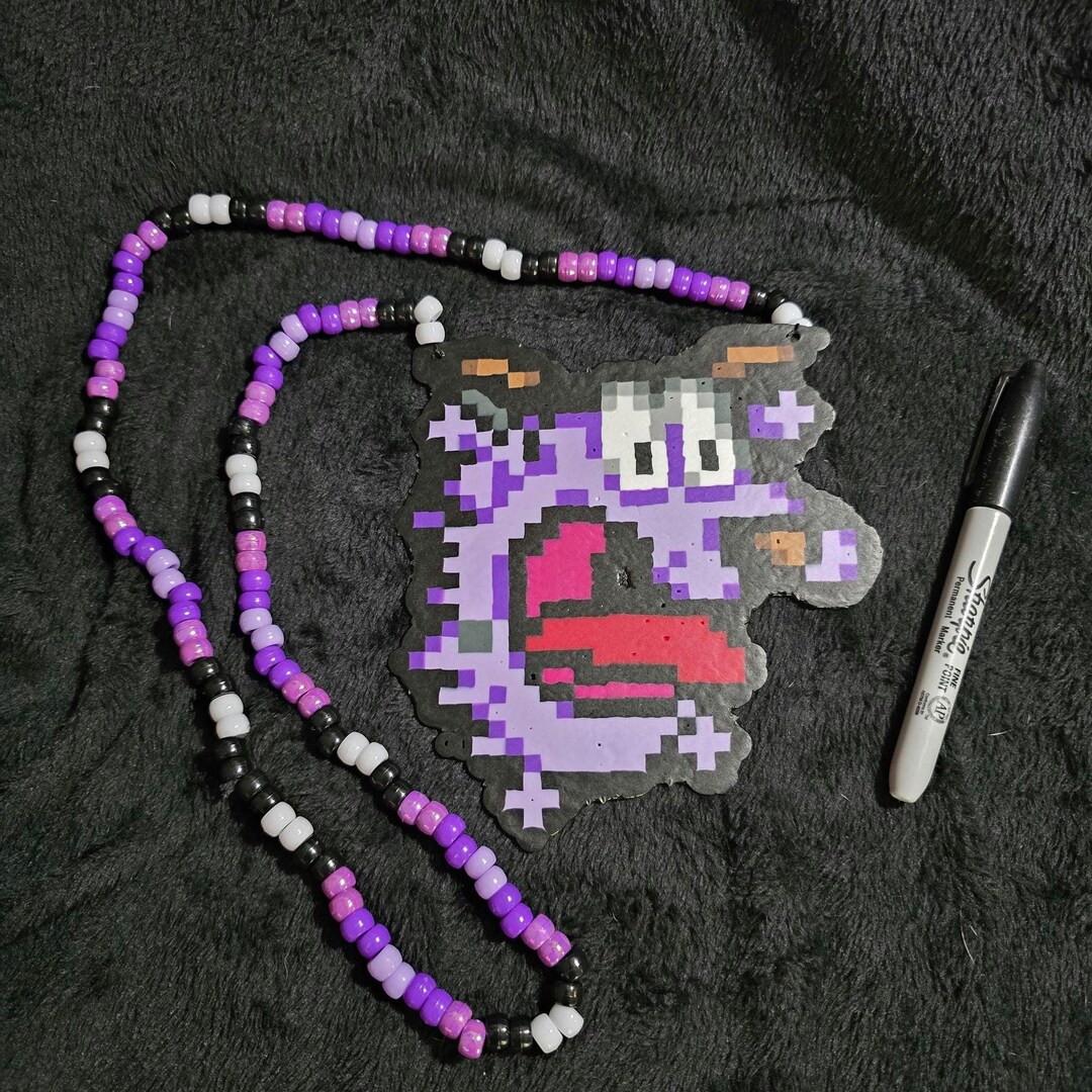Courage Cowardly Dog Perler Necklace - Etsy