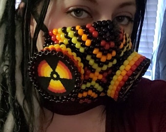 Kandi Glow in the Dark Gas Mask (white and Rainbow) Kawaii, Rave ...