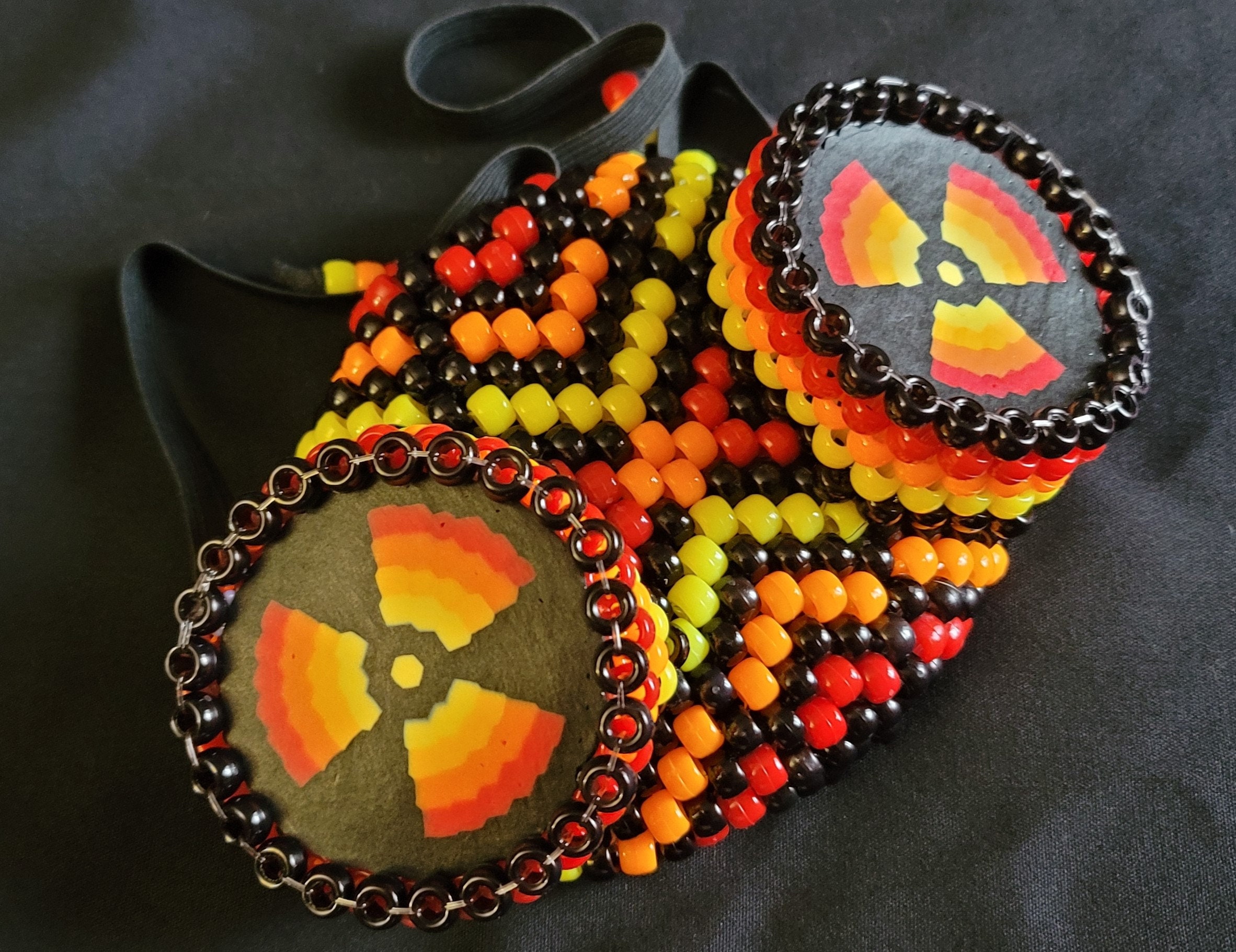 Kandi Gas Mask black, Red, Orange and Yellow Rave, Festival, Cosplay ...