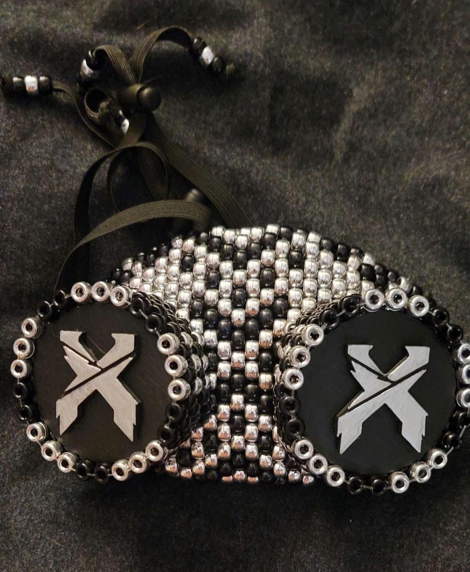 Kandi Gas Mask Excision silver and Black Rave, Festival, Cosplay, Party ...