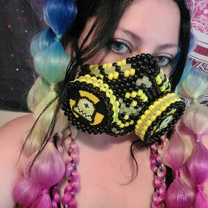 Kandi Gas Mask Subtronics Cyclops black and Yellow Glow in the Dark ...