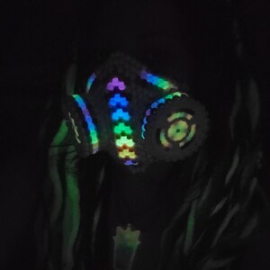 Kandi Glow in the Dark Gas Mask (white and Rainbow) Kawaii, Rave ...