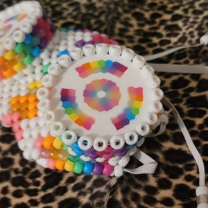 Kandi Glow in the Dark Gas Mask (white and Rainbow) Kawaii, Rave ...