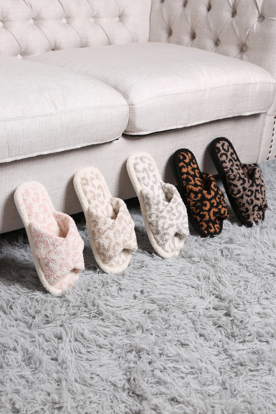 Luxury Soft Criss-cross Leopard Slippers - Etsy