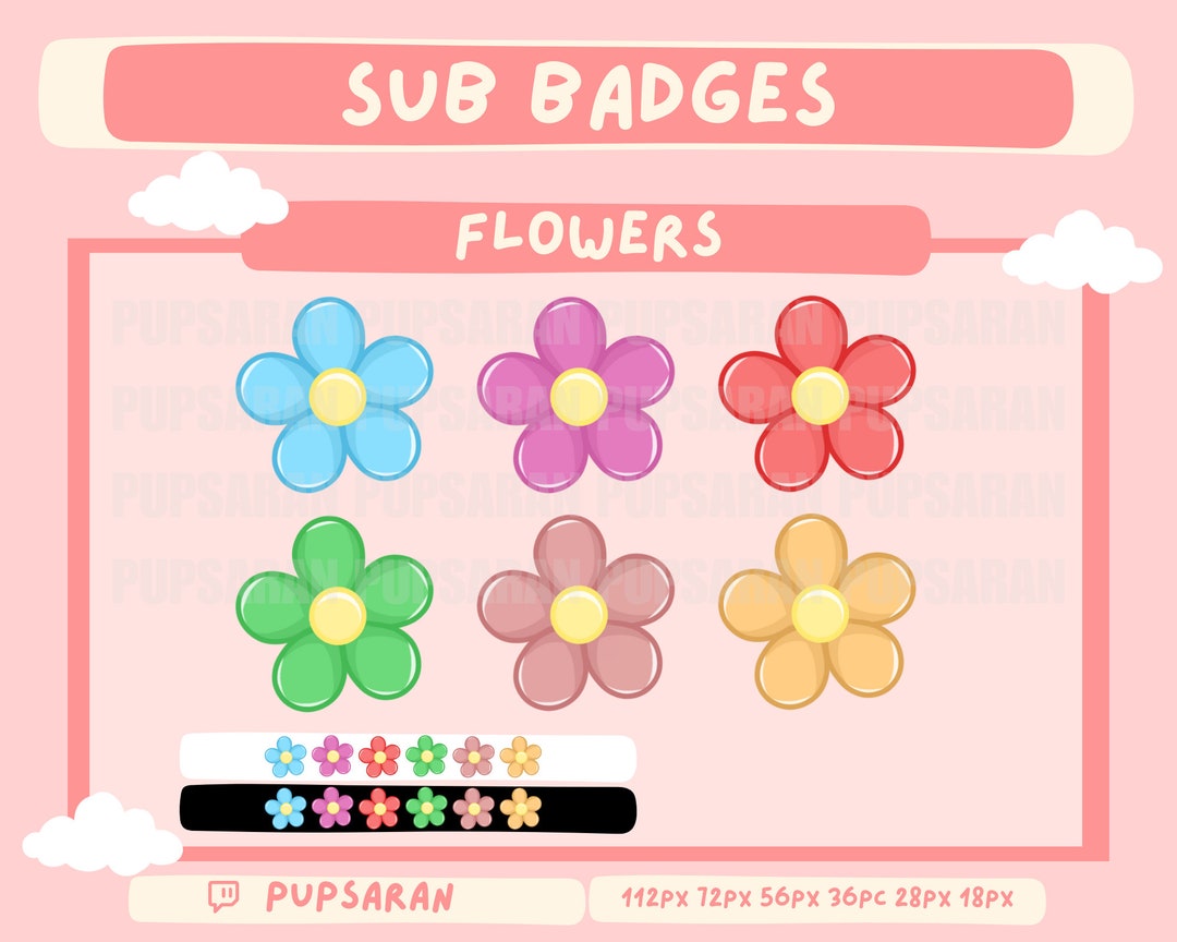 Flowers | Twitch | Twitch Sub Badge Collection - Etsy