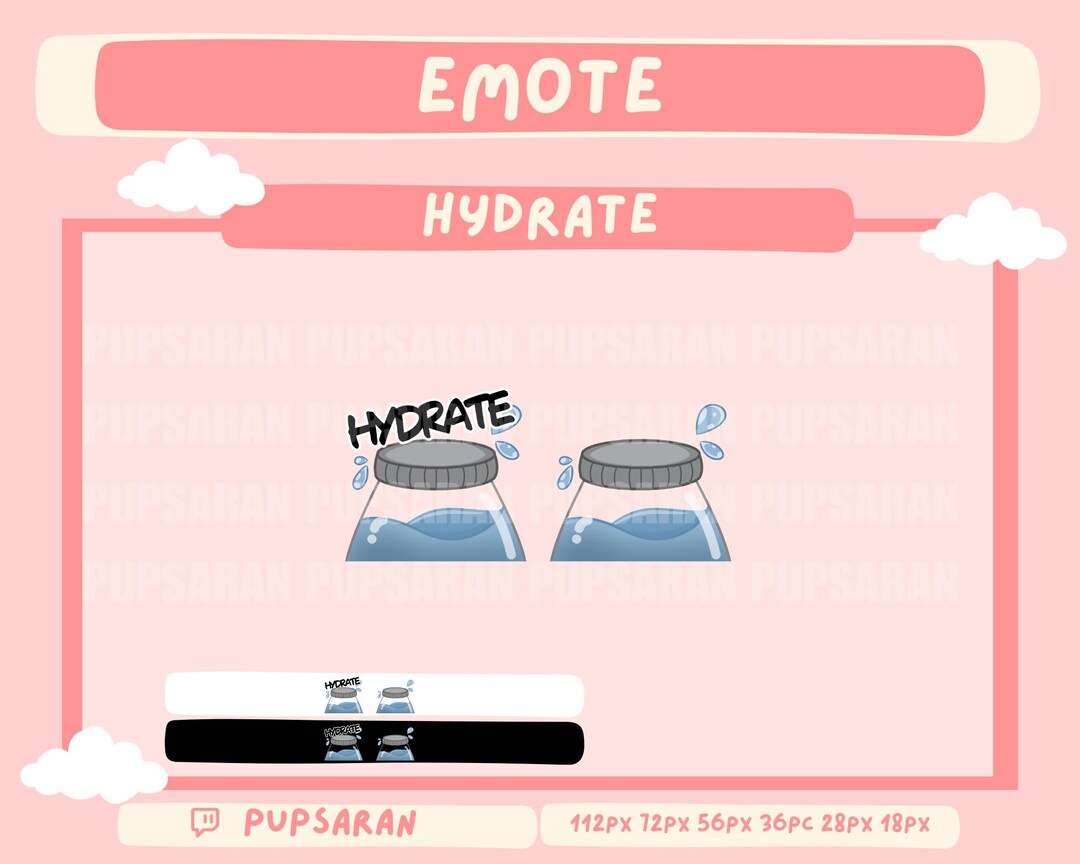 Hydrate/water | Twitch | Twitch Channel Point | Emote - Etsy