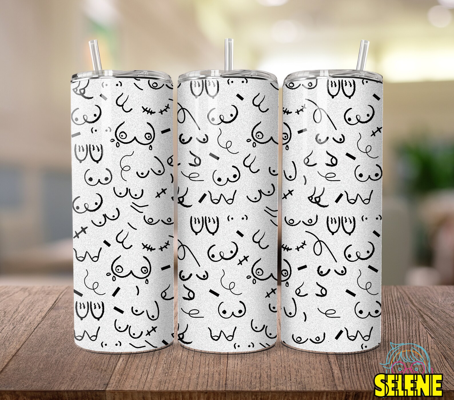 Boob Shapes 20 Oz Skinny Tumbler Sublimation Design Digital Download ...