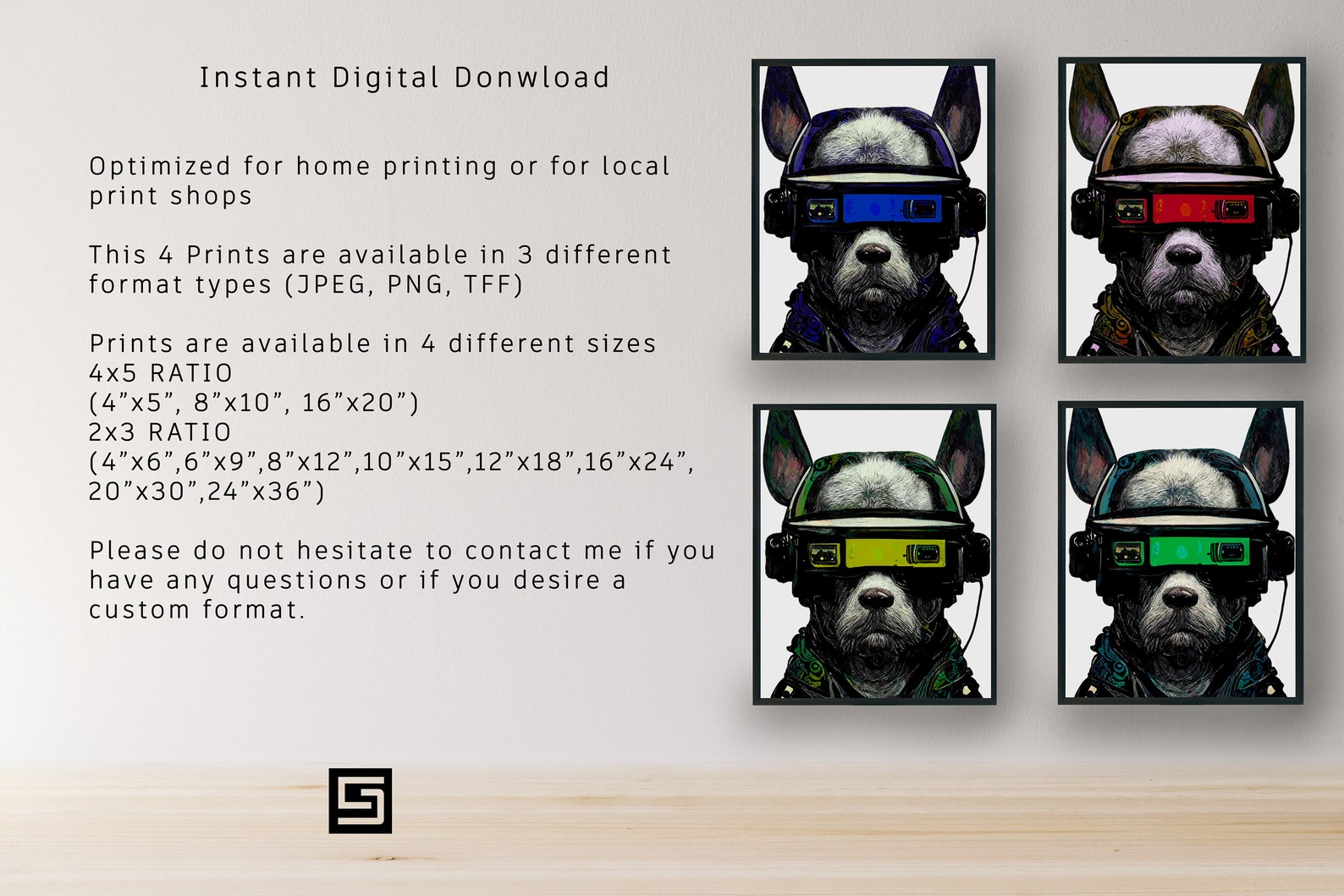 Art Print, Cyberdog, Colourful, Wall Art, Bedroom Wall Art, Dining Room ...