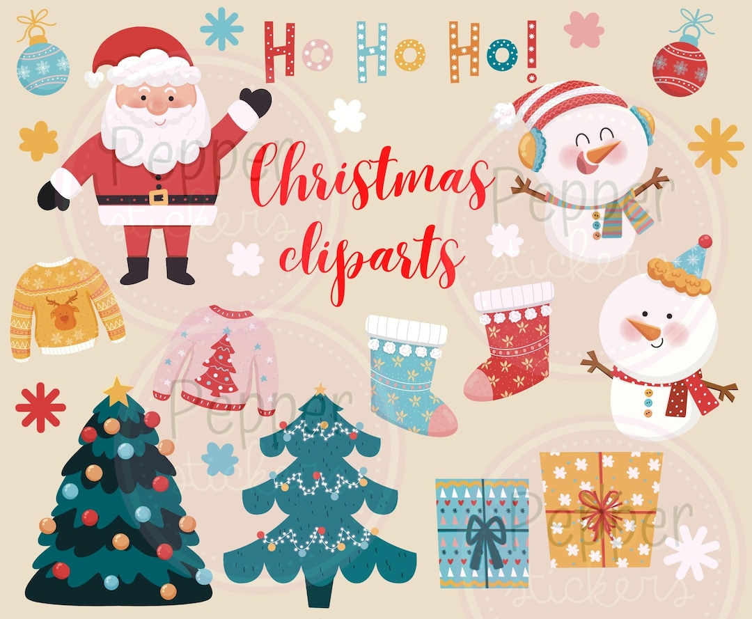 Christmas Clipart Comercial Use Clipart, Scrapbooking Digital Printable ...