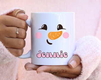 Secret Santa Gift Snowman Face Mug Personalized Hot - Etsy