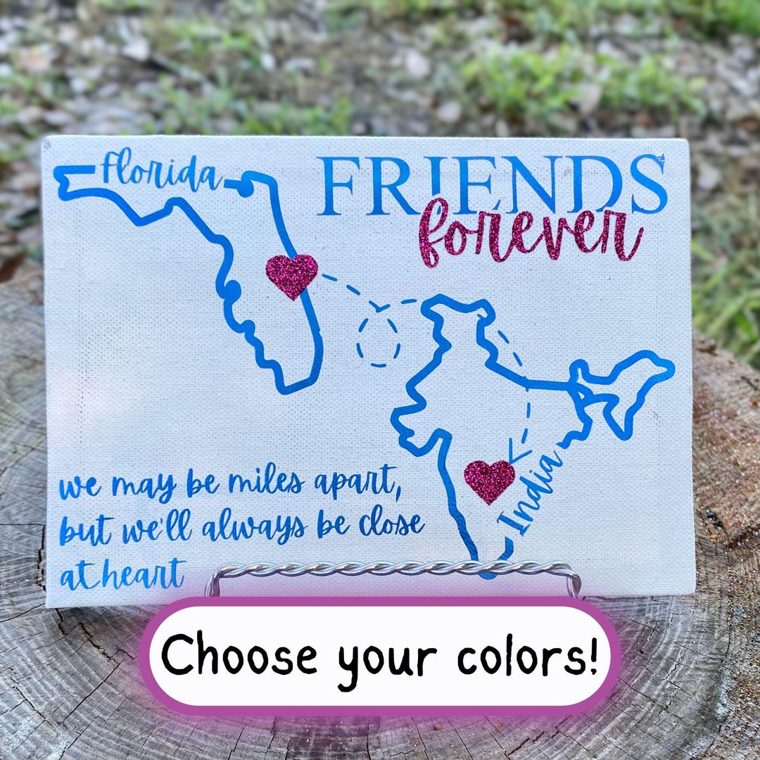 Friends Forever Sign, Personalized Moving Away Canvas, Custom Best ...