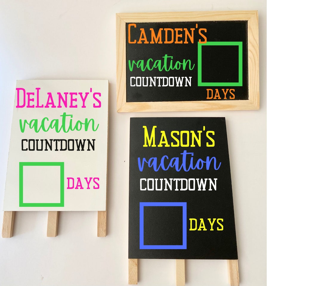 Vacation Countdown Sign, Personalized Gift for Girl or Boy, Days Until ...