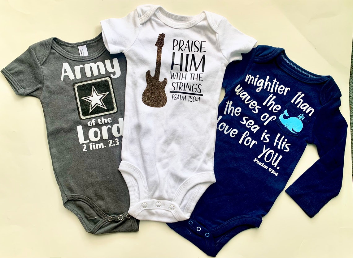 Christian Baby Boy or Girl Onesies, Bible Verse Baby Clothes ...