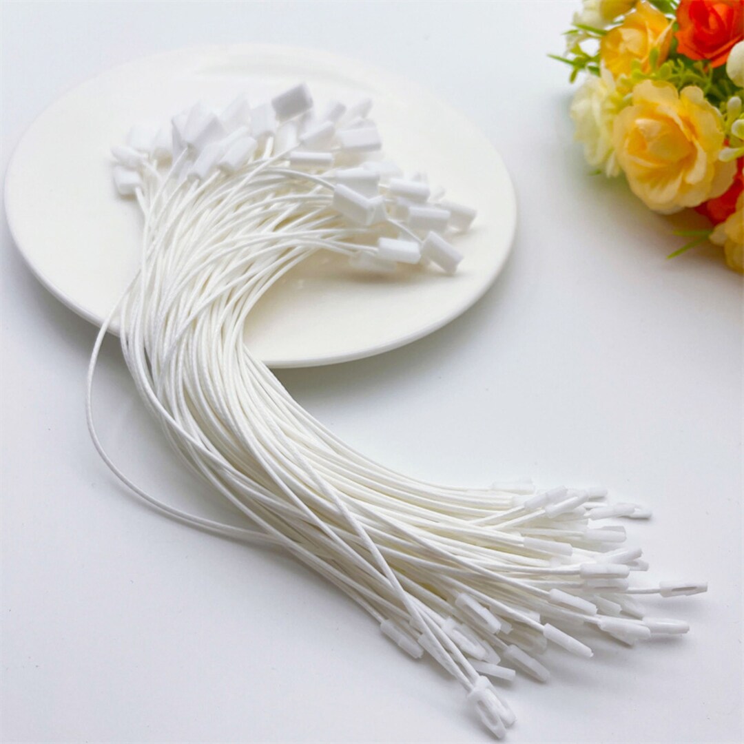 100 Pcs Cotton Hang Tag Strings, Thin Fastener, Natural Cord, Bullet ...