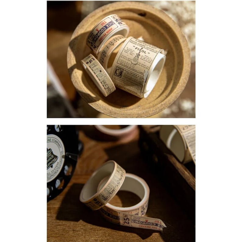 Set of 8 Antique Japanese Masking Tapes Vintage Washi Tape Rolls for ...