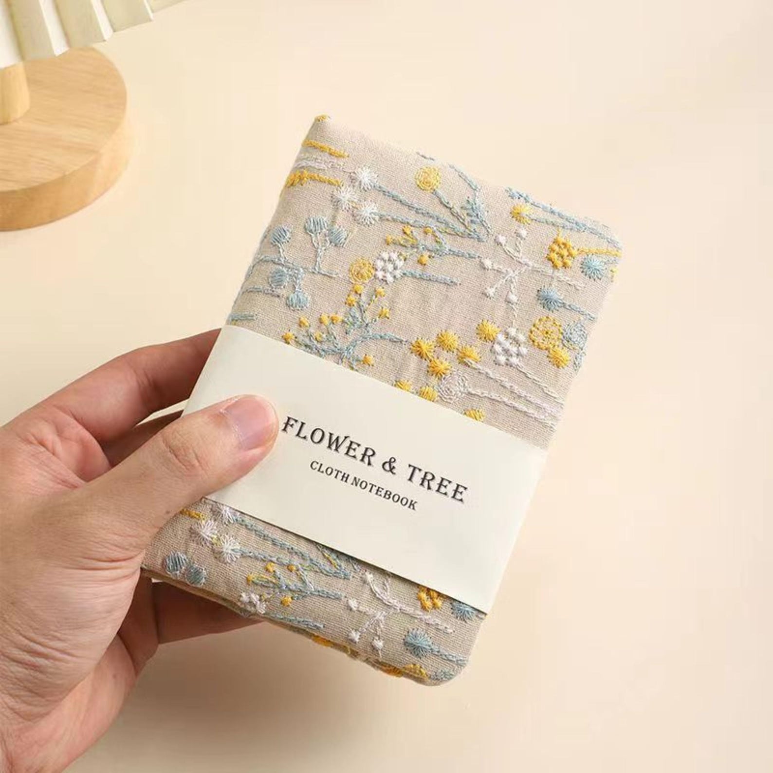 Embroidered Linen Notebook: Korean Stationery, Cute Planner, Journal ...