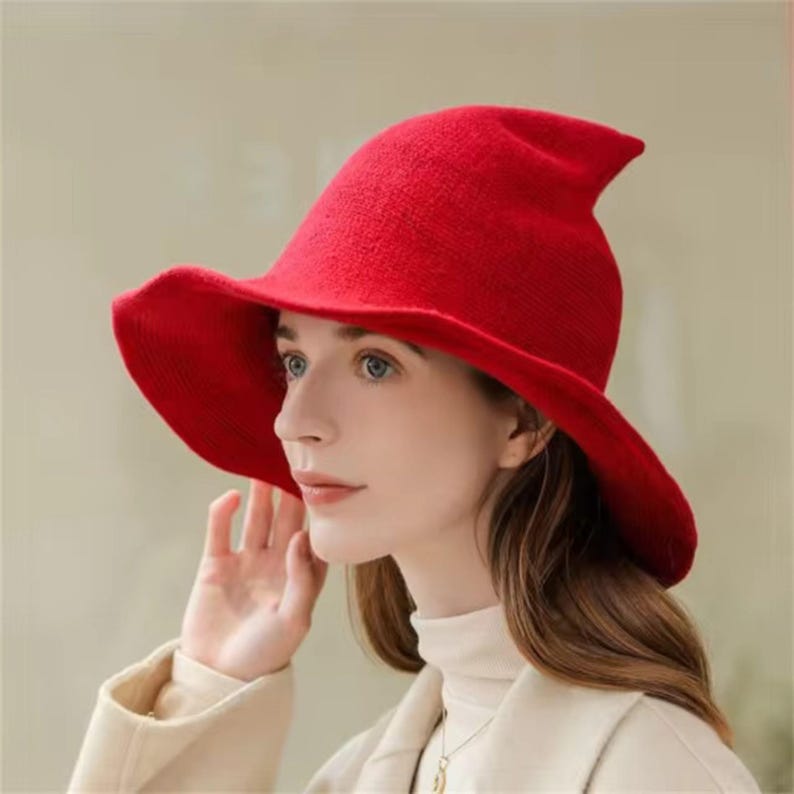 Witch Hat for Women | Wool Halloween Costume Accessory | Wiccan Pointed ...