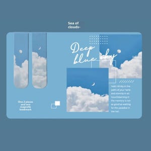 Sky Blue Magnetic Bookmarks | Set of 2 | Page Holders for Books ...