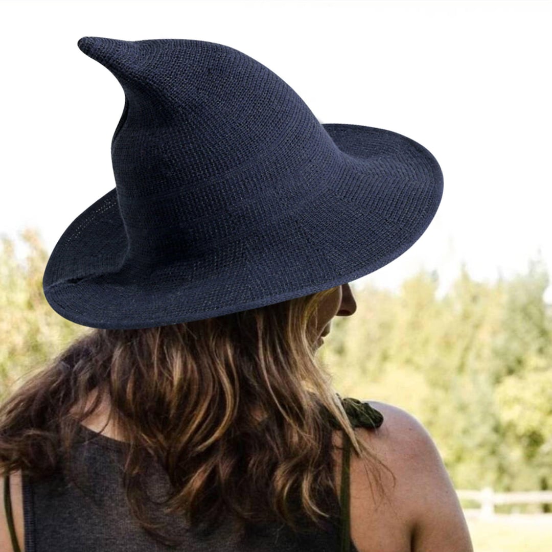 Witch Hat for Women | Wool Halloween Costume Accessory | Wiccan Pointed ...