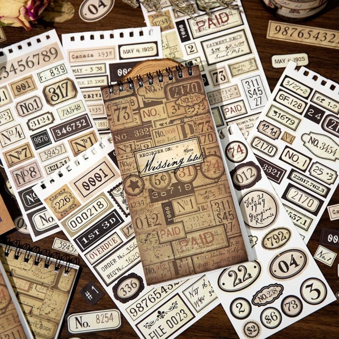 260+ Pcs/book Vintage Label Stickers for Scrapbooking Decor, Junk ...