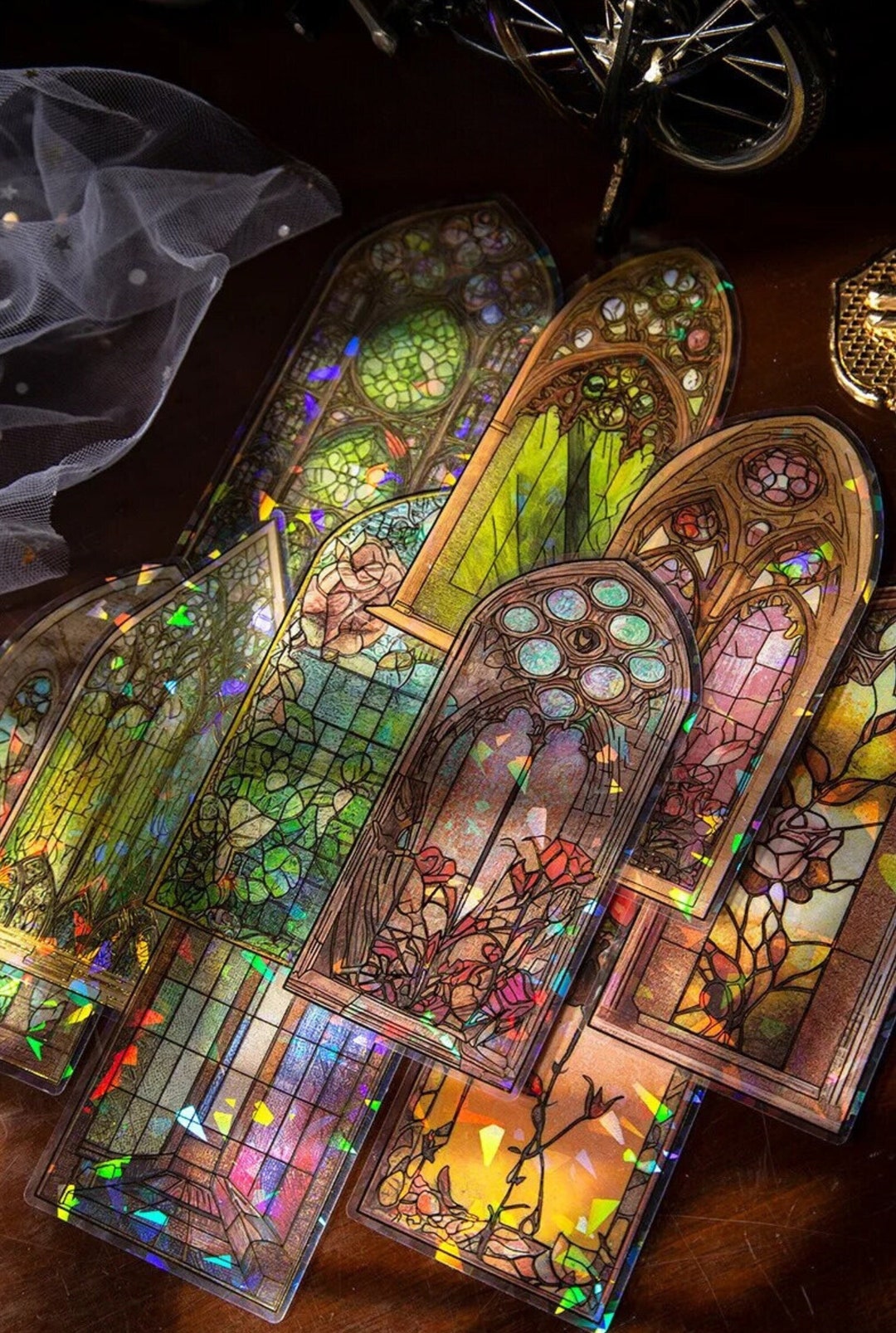 10pcs/ Pack Retro Glazed Window Stickers Set Decorative Waterproof ...