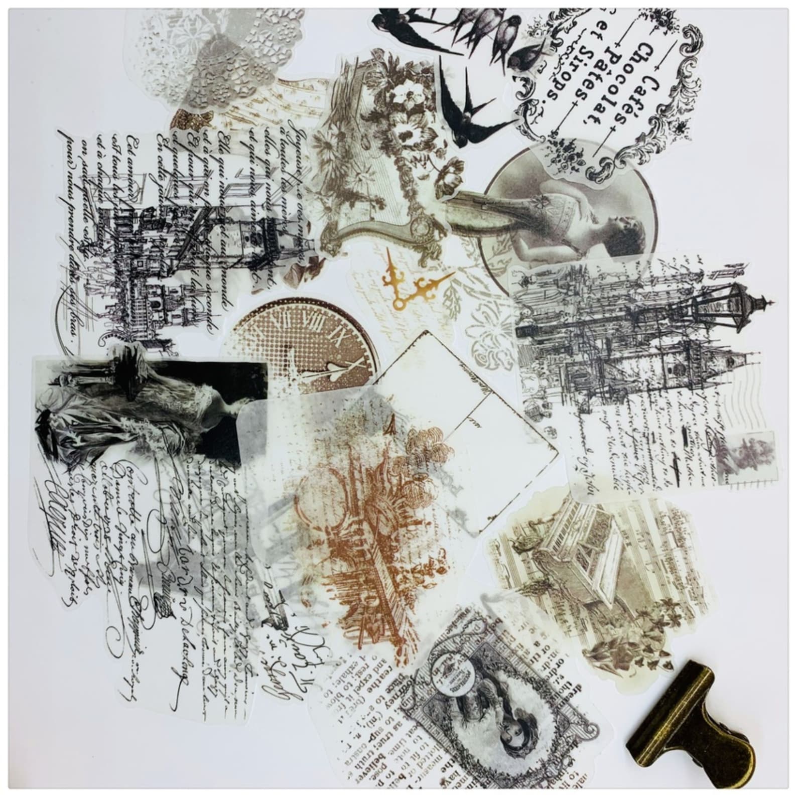 Vintage Black & White Newspapers Stickers 17pcs Set - DIY Craft ...