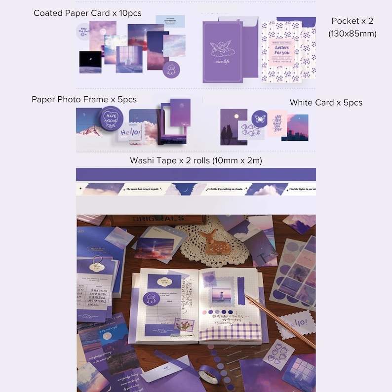 Cute Journaling Kit of 155 Items, Scrapbooking Kit, Journaling and ...