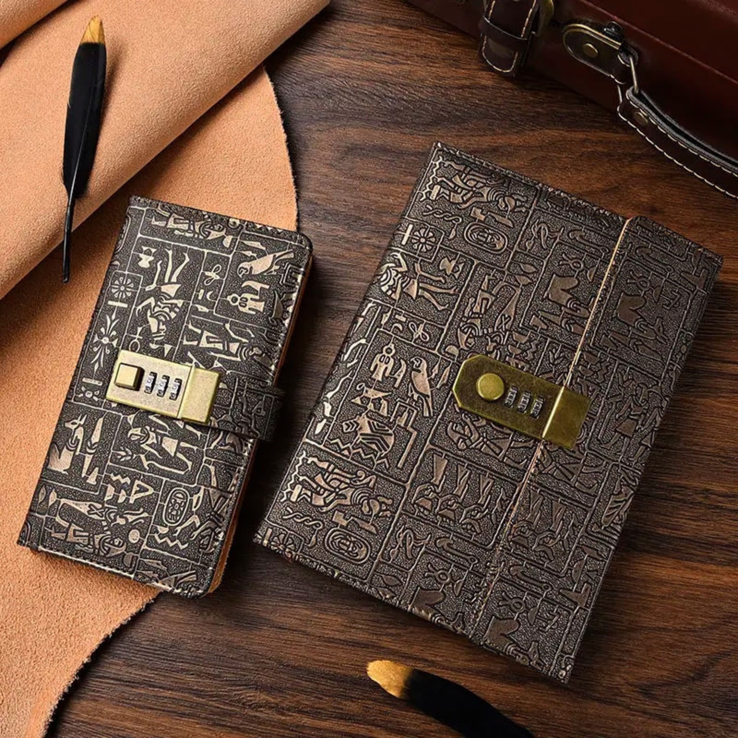 Egyptian Style Journal Notebook, Embossed Ancient Patterns Journals ...
