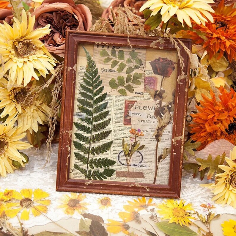 Dried Flower Sticker Set, Large Botanical and Floral Stickers for ...