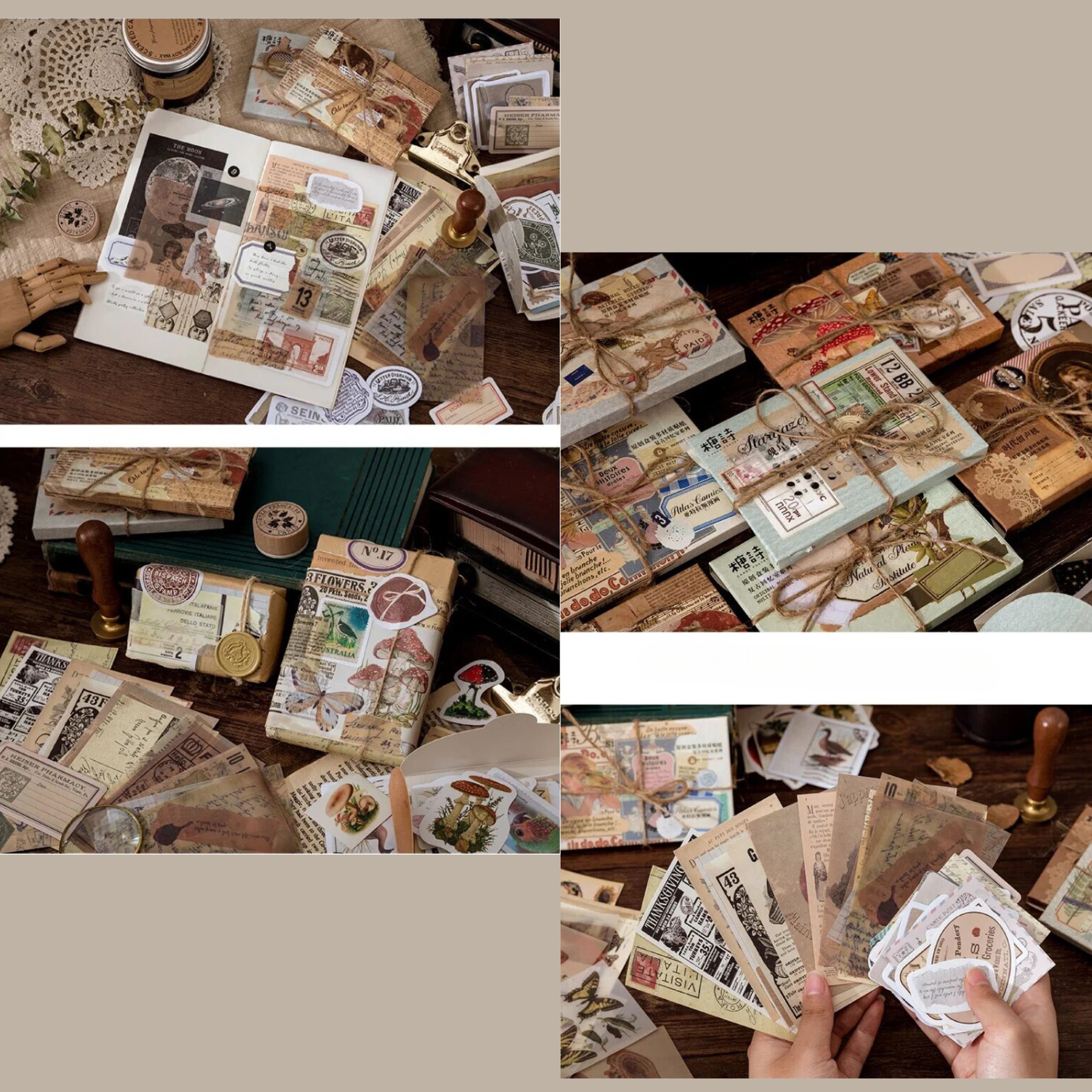 60pcs/pack Vintage Stationery Sticker Set, Aesthetic Additions for Junk ...