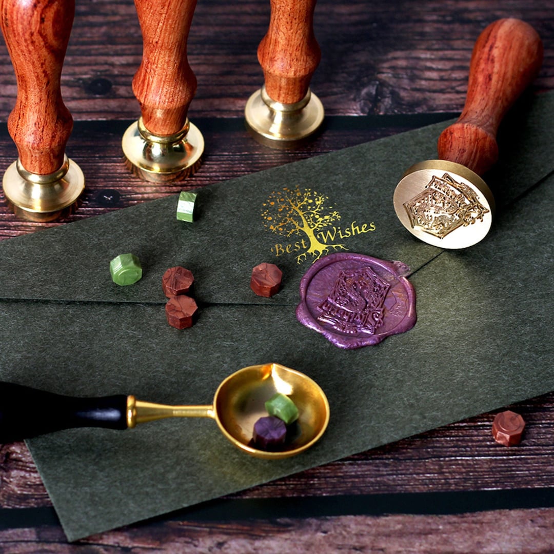 Vintage Wax Seal Stamp Set - 26 Letters Copper Curlicue Head for DIY ...