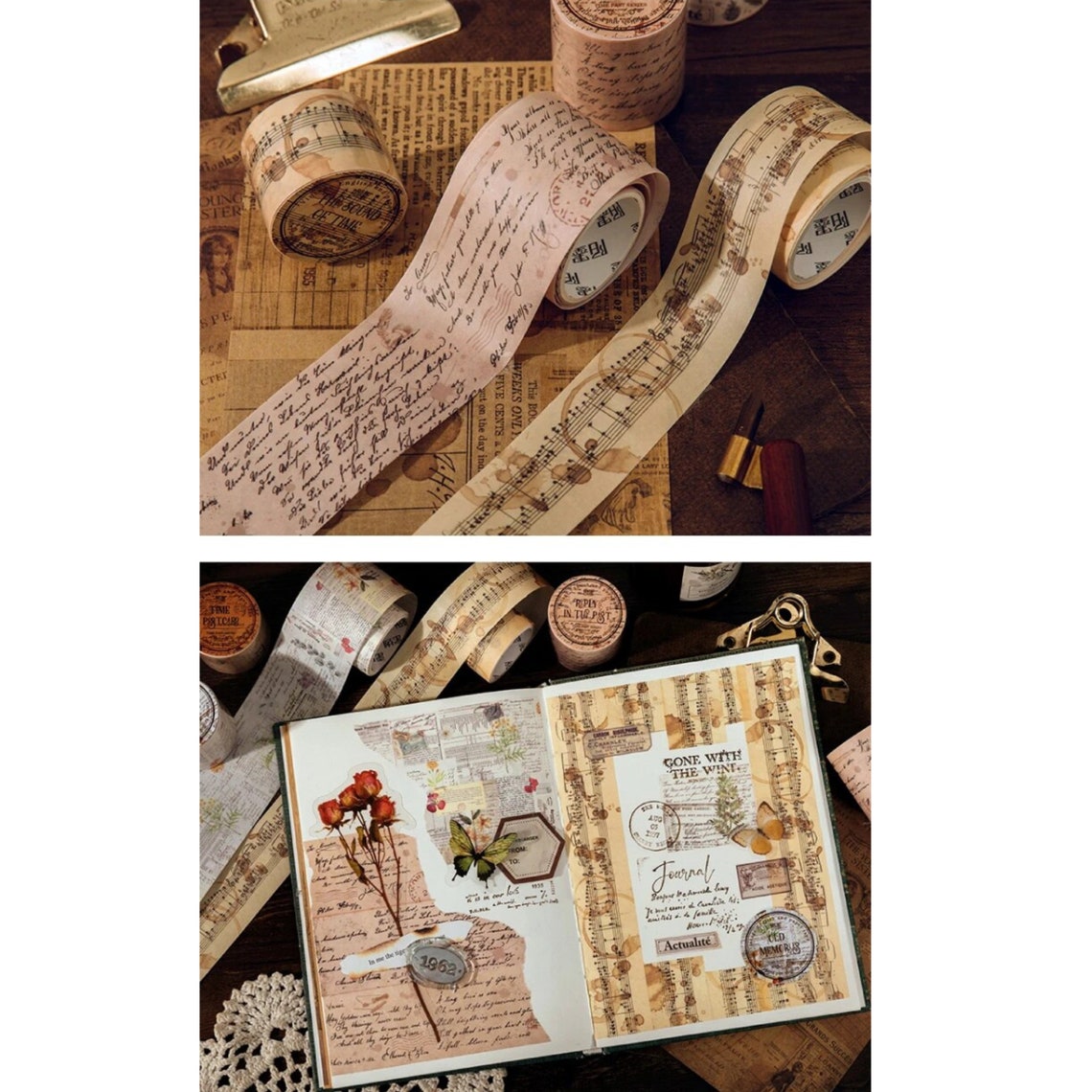 Vintage Washi Tape Set Masking Tape Perfect for - Etsy