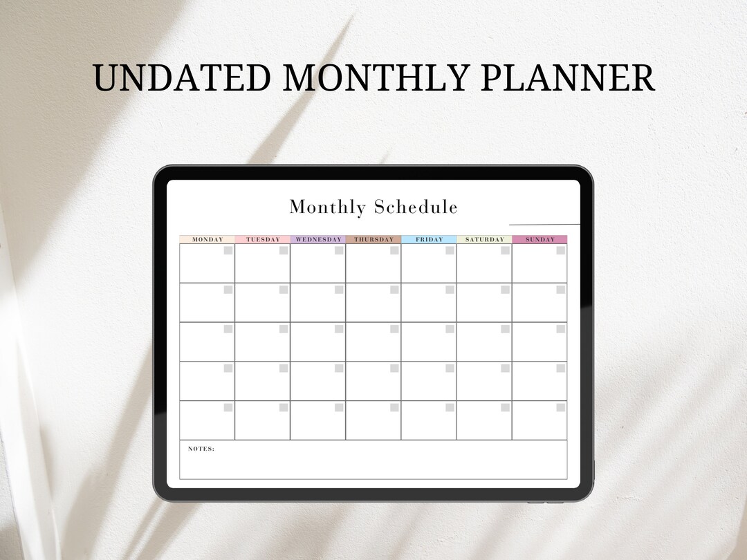 Monthly Planner Goodnotes Template Undated Monthly Planner Digital ...