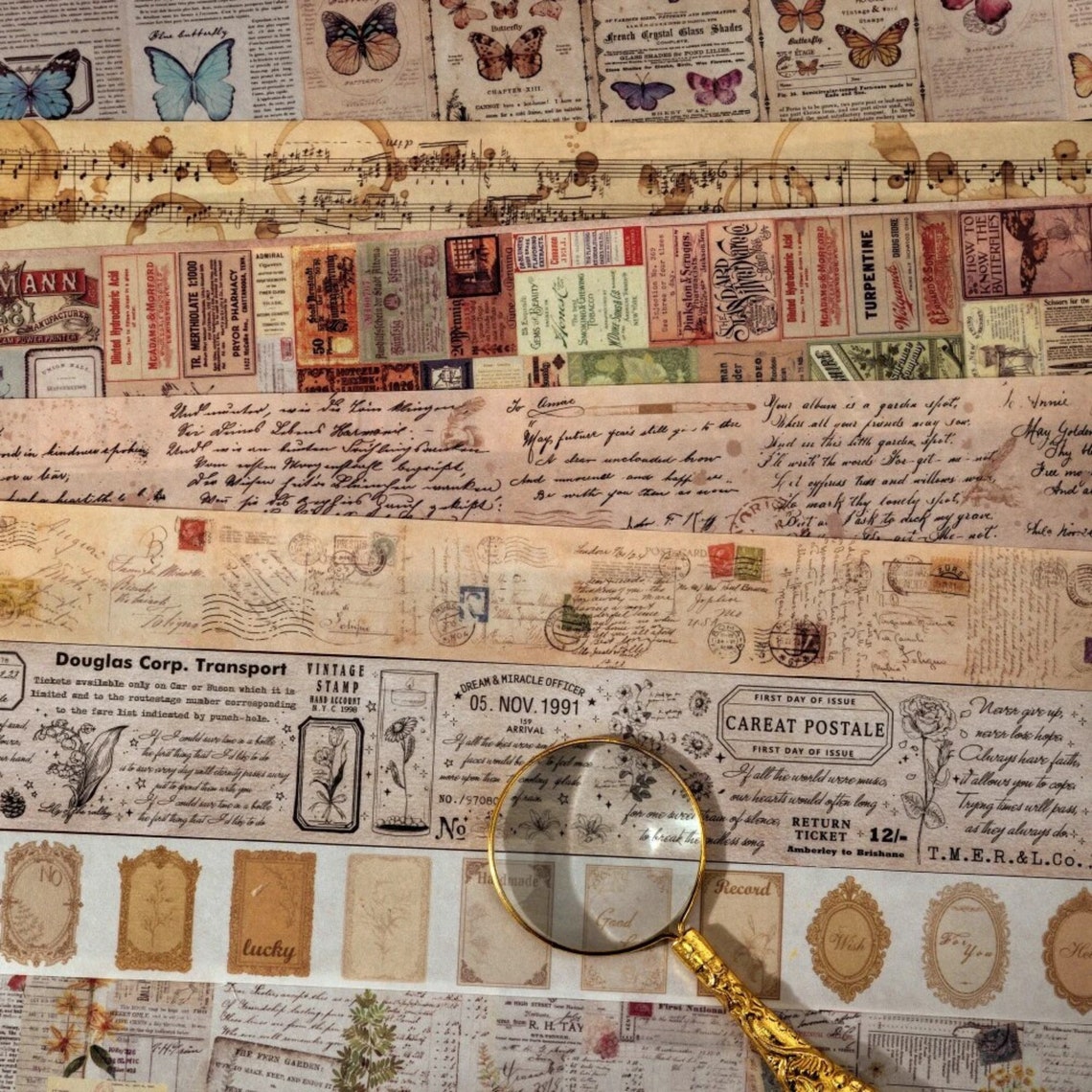 Vintage Washi Tape Set Masking Tape Perfect for - Etsy