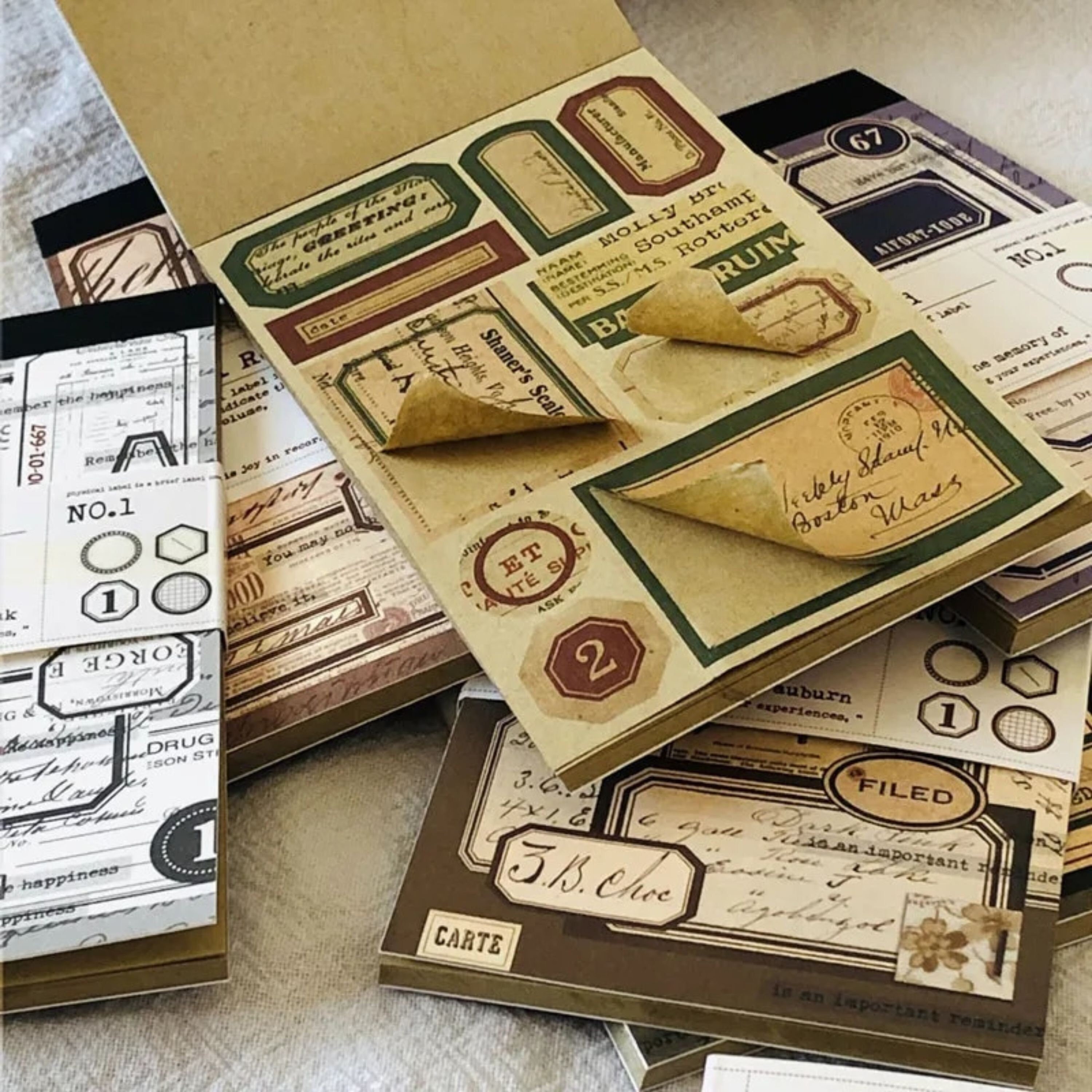 Classic Border Labels, Vintage Paper Stickers 5pcs/pack Perfect for ...