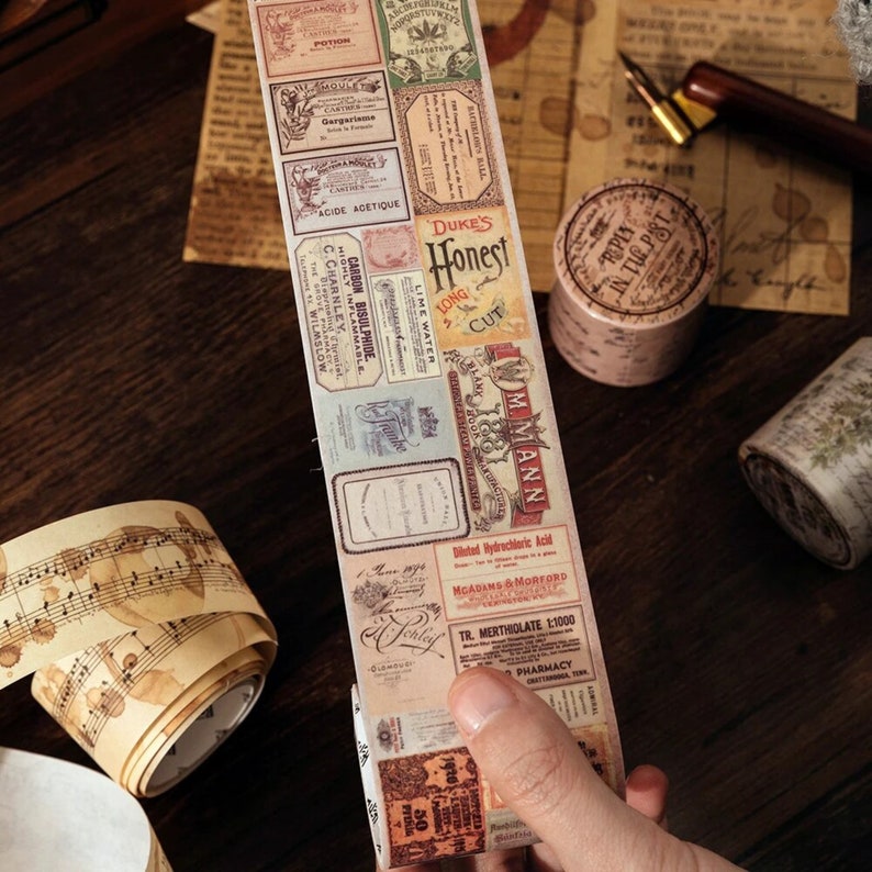 Vintage Washi Tape Set Masking Tape Perfect for - Etsy