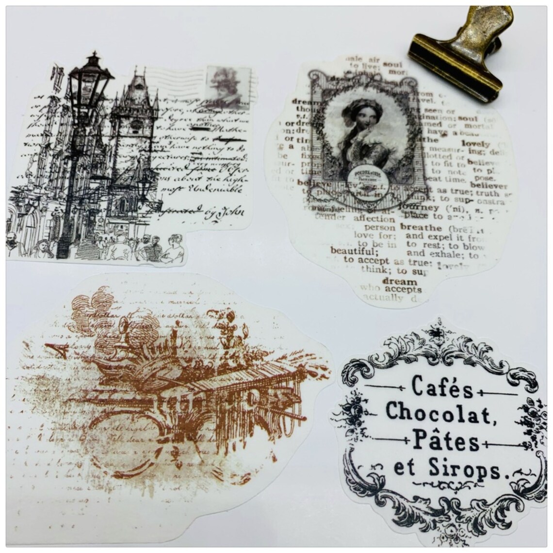 Vintage Black & White Newspapers Stickers 17pcs Set - DIY Craft ...