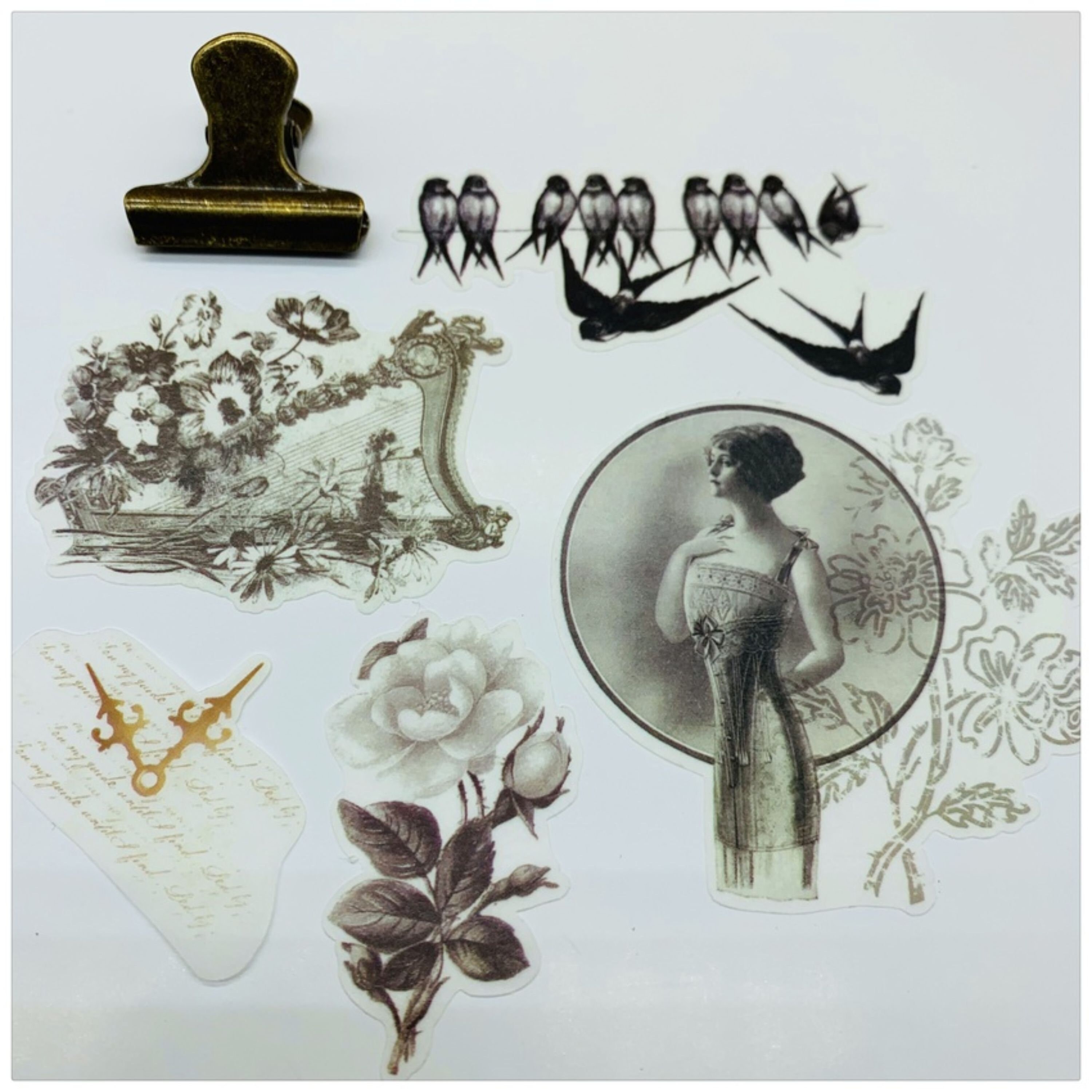 Vintage Black & White Newspapers Stickers 17pcs Set - DIY Craft ...
